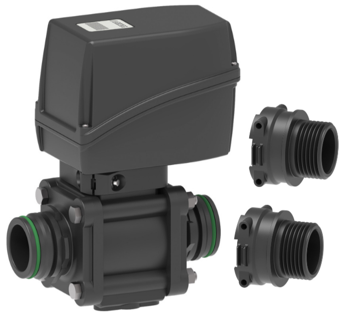 Arag 853 series 12v electric ball valve with 2 x BSP(M) adapters inclu – Ketta Pumps