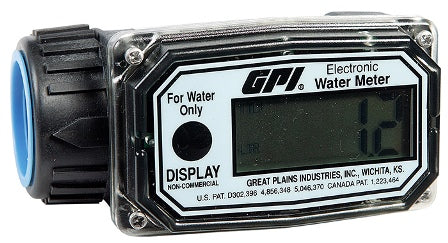 GPI 01N12LM Nylon digital water flow meter 1 inch BSP(F) 10 to 100 lpm ...