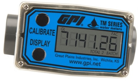 GPI TM075 digital turbine PVC flow meter with 3/4 inch glue-in sockets ...