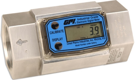 GPI A15 1-1/2 inch BSP(F) digital flow meter 38 to 380 lpm 21 bar (300 ...