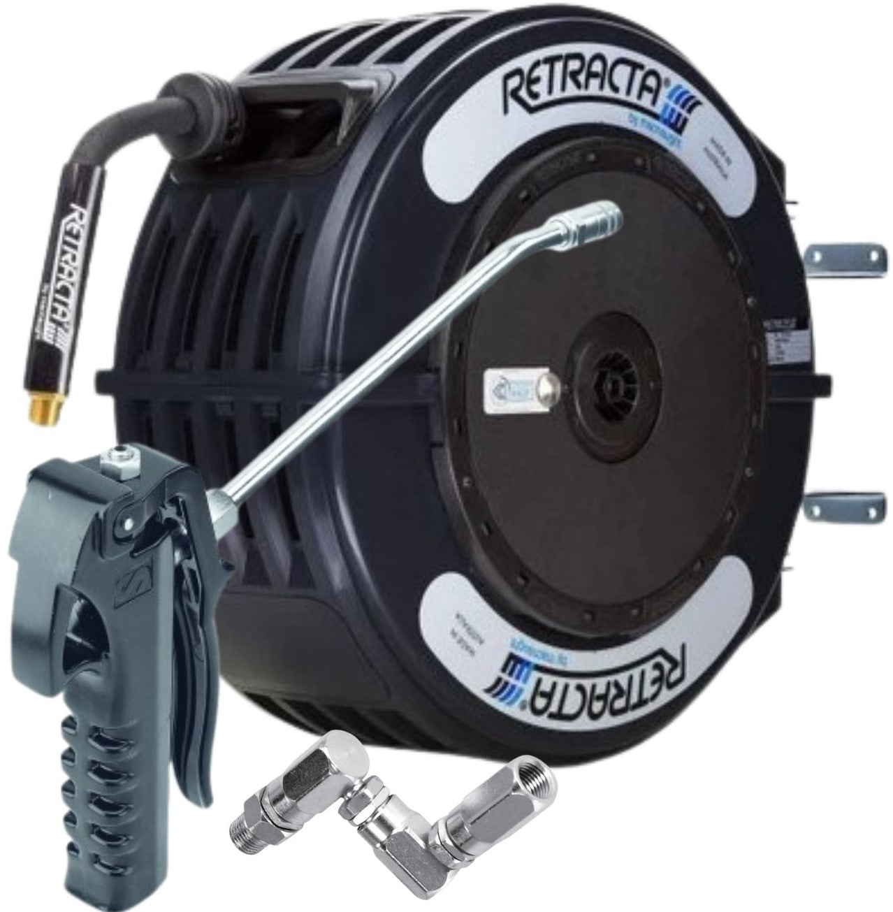 Retracta GR215K-01 R3 Premium Black spring rewind reel with 15 m x 6 m ...