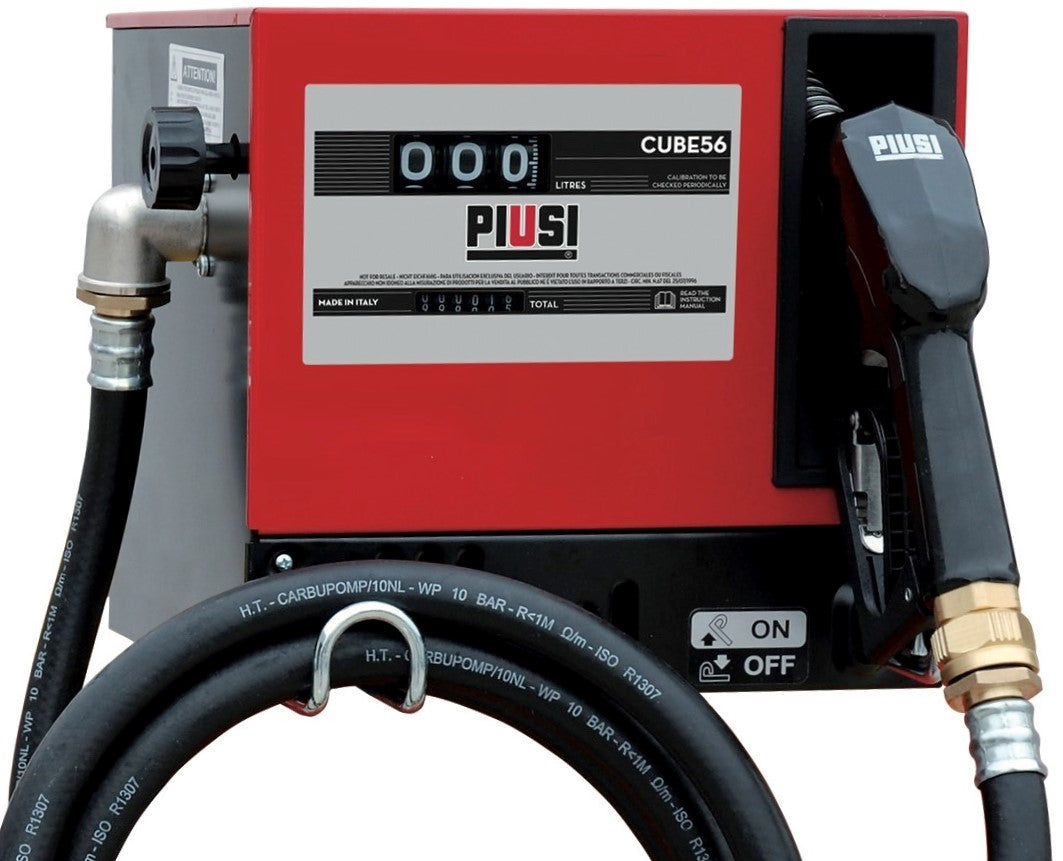 Piusi Cube 56 DC 12v diesel cabinet pump kit with 4 m hose and automat ...