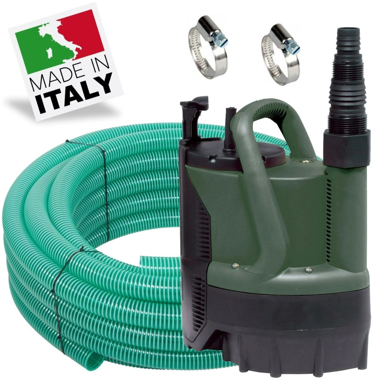 DAB Verty Nova 400M submersible puddle pump with 10 m hose kit and enc ...