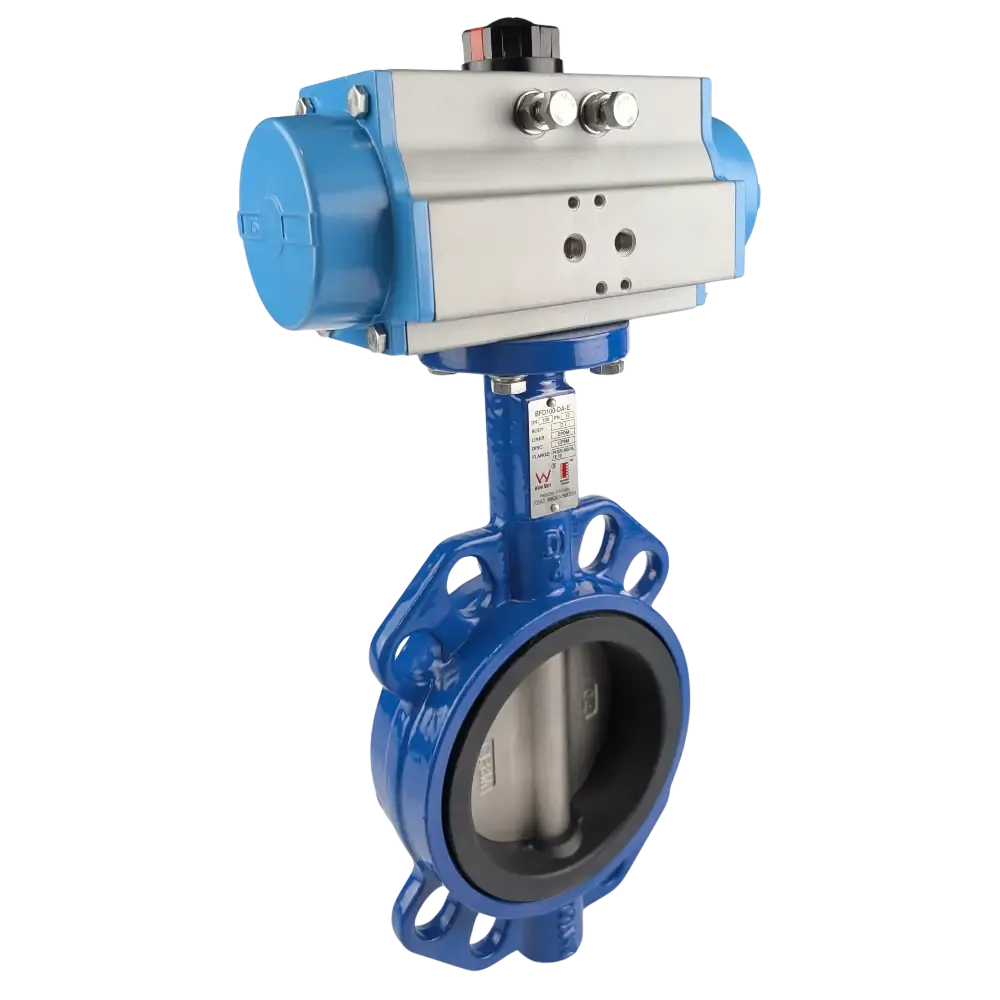 Ketta BFDSR series pneumatic air operated cast iron wafer butterfly va ...