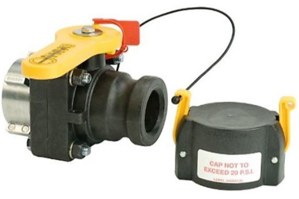 Banjo F-ISO11 IBC 2 inch male QDC ball valve x metal collar and cap wi ...