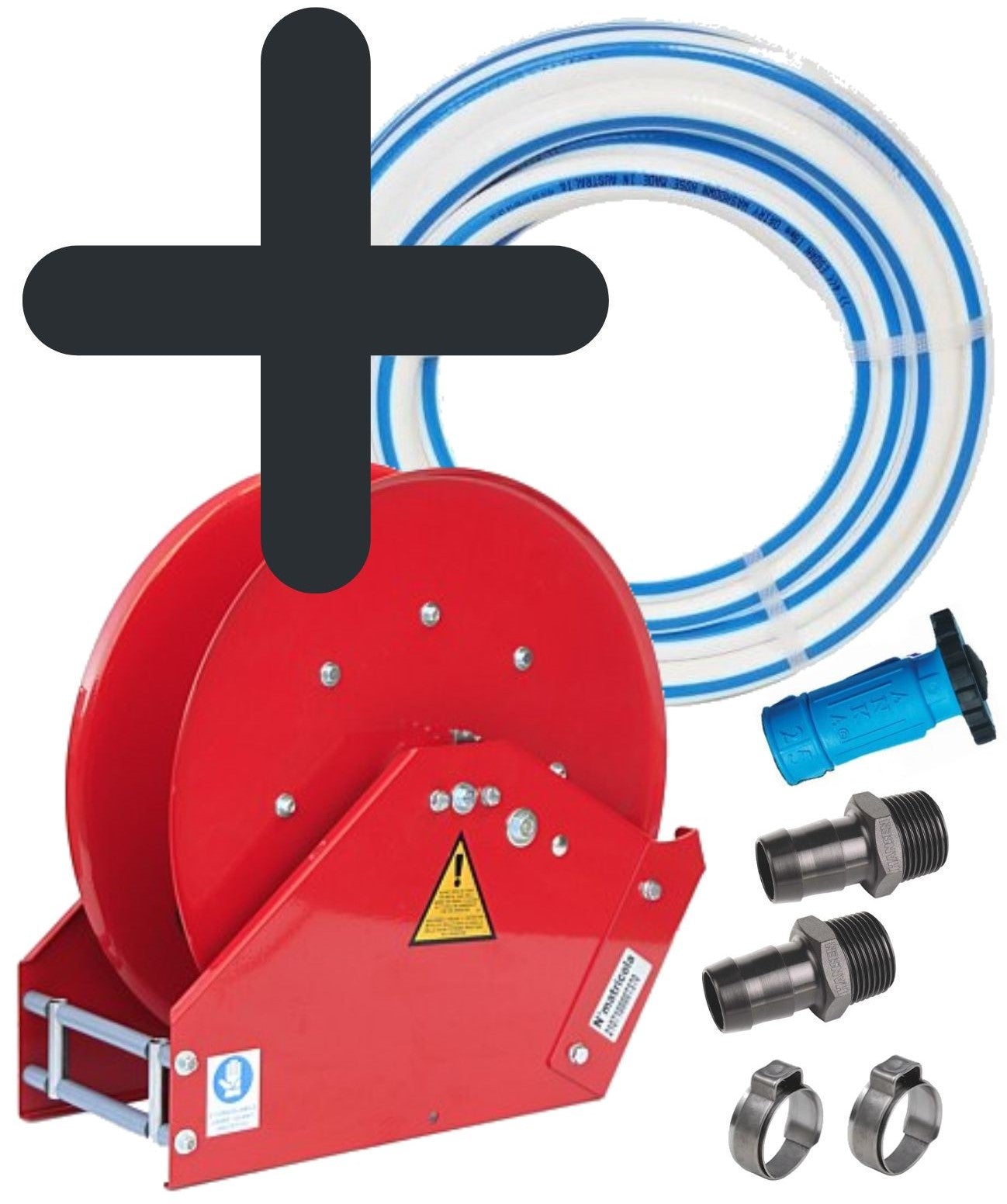 Sauro Rossi Auto A4 retractable hose reel with 20 m x 25 mm (1 inch) w ...