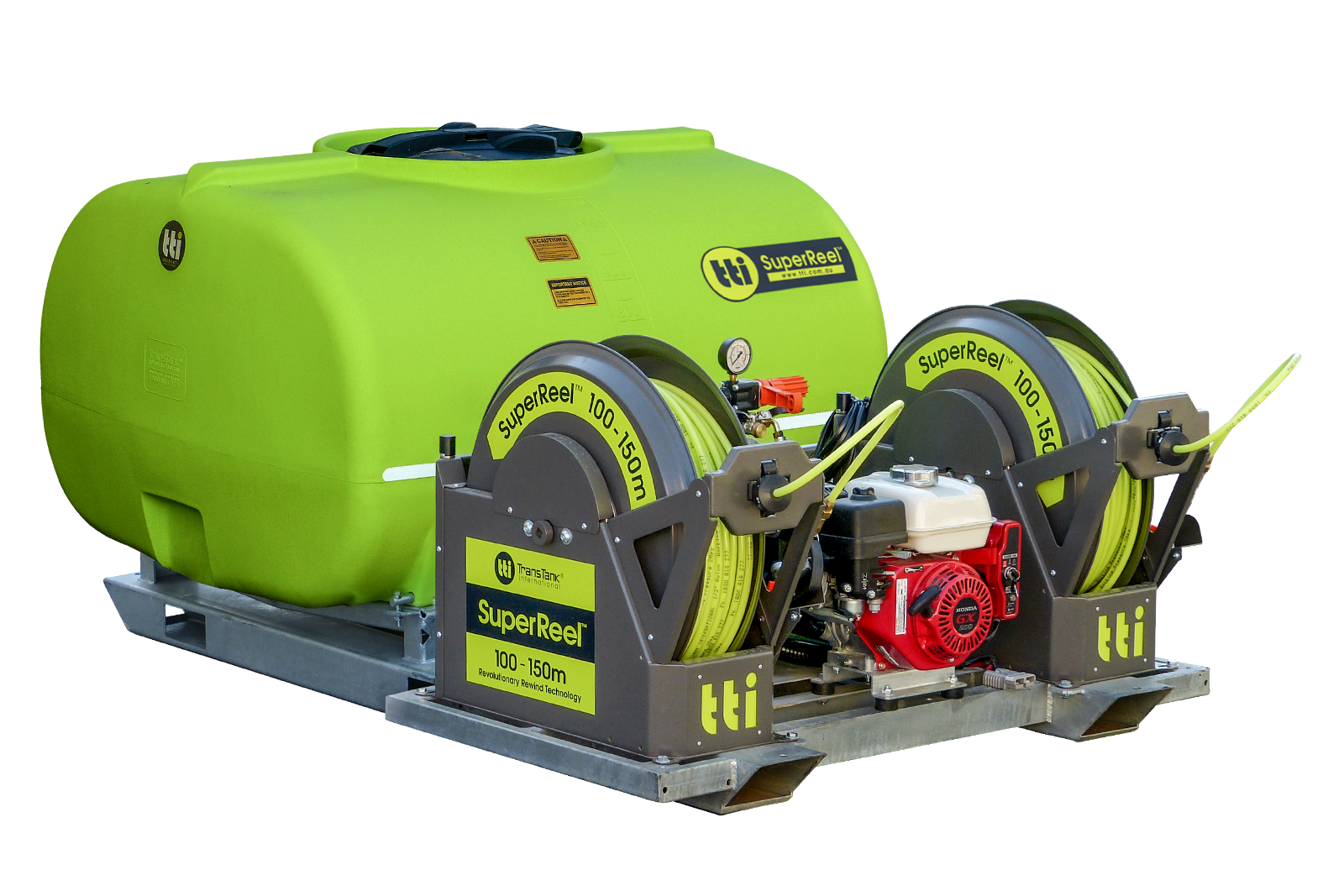 TTi 1000 litre skid sprayer Honda GX200 with 2x SuperReel hose reels w ...