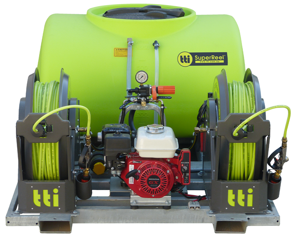 TTi 1000 litre skid sprayer Honda GX200 with 2x SuperReel hose reels w ...